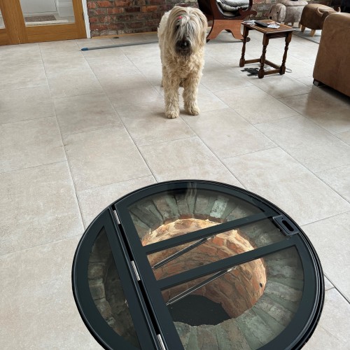Manual Round Wine Cellar Door | UK Spiral Hatch - Dio-Met