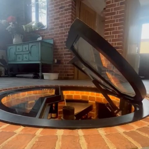 Electric Round Wine Cellar Door | UK Spiral Hatch - Dio-Met