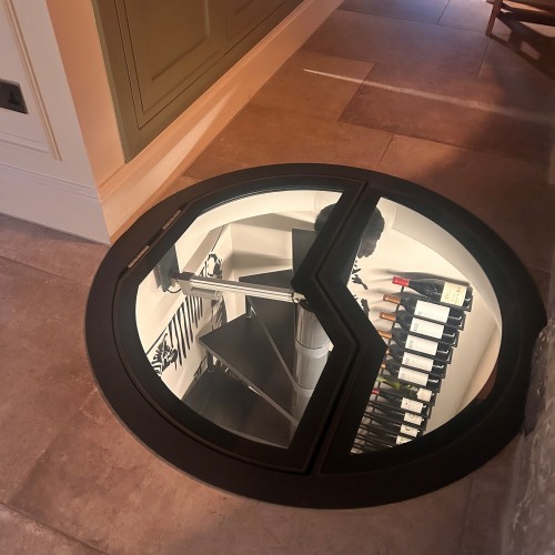 Electric Round Wine Cellar Door | UK Spiral Hatch - Dio-Met