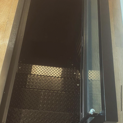 Custom Hinged Glass Wine Cellar Door | UK Trap Hatch - Dio-Met
