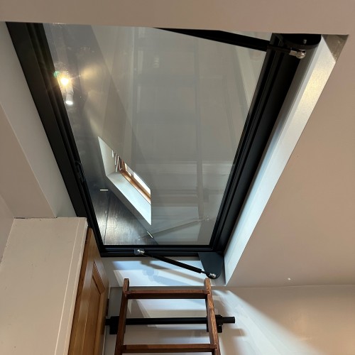 Custom Hinged Glass Wine Cellar Door | UK Trap Hatch - Dio-Met