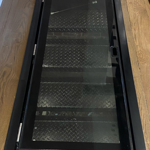 Custom Hinged Glass Wine Cellar Door | UK Trap Hatch - Dio-Met
