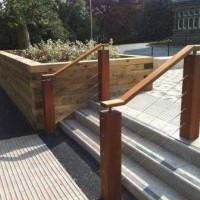 tubular steel galvanized external handrails to ramp